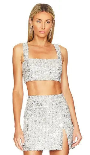 Amanda Uprichard Tish Top Metallic Silver - Stellar
