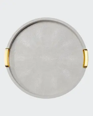 Aerin Carina Faux Shagreen Small Round Tray One-color
