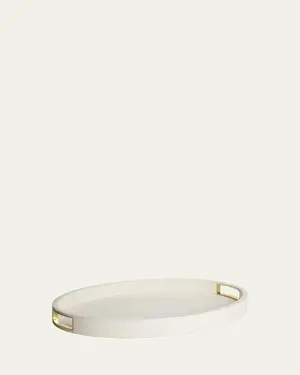 Aerin Modern Faux Shagreen Cocktail Tray - Cream