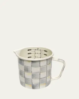 MACKENZIE-CHILDS 5.75" Sterling Check Enamel 7-cup Measuring Cup - One-color