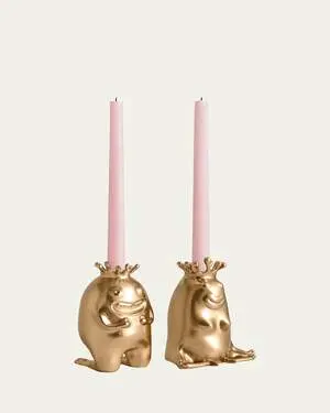 L'Objet Haas King & Queen Candlesticks, Set Of 2 - One-color