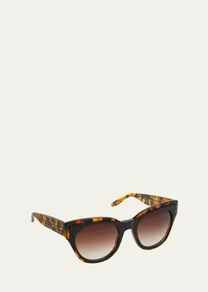 Barton Perreira Barton Perreira Lioness Cat-Eye Sunglasses Black Amber Torto