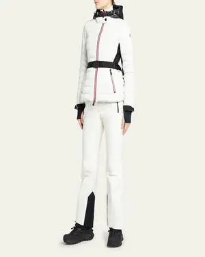 Moncler Bruche Hooded Down Ski Jacket - White