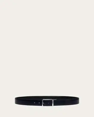 Santoni Reversible Leather Belt - Blue