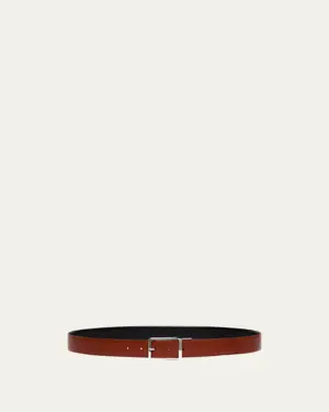 Santoni Reversible Leather Belt Tan