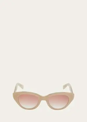 Garrett Leight Dottie Acetate & Metal Cat-Eye Sunglasses - White