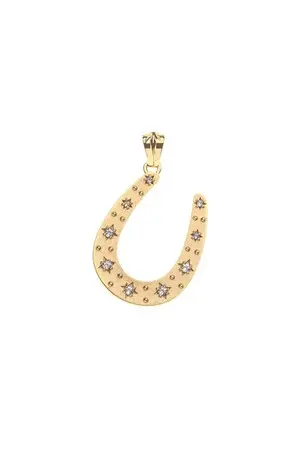 JANE WIN Lucky Starry Horseshoe Pendant - Gold