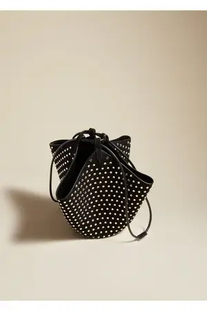 Khaite The Mini Lotus Drawstring Bag In With Crystals