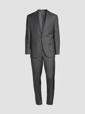SAKS FIFTH AVENUE Collection Woven Wool Suit - Charcoal