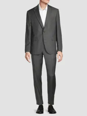 SAKS FIFTH AVENUE Collection Woven Wool Suit - Charcoal