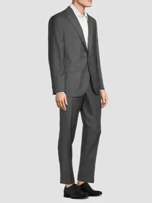 SAKS FIFTH AVENUE Collection Woven Wool Suit - Charcoal