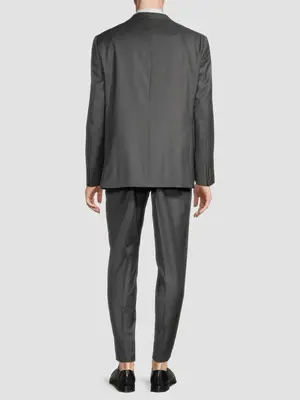 SAKS FIFTH AVENUE Collection Woven Wool Suit - Charcoal
