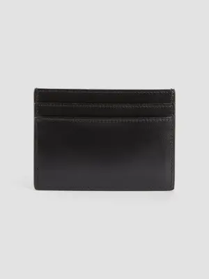 Saint Laurent Cassandre Matelassé Card Case In Smooth Leather - Nero