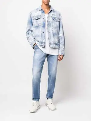 Dsquared2 Paint Splatter-print Jeans - Blue