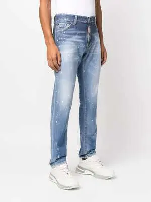 Dsquared2 Paint Splatter-print Jeans - Blue