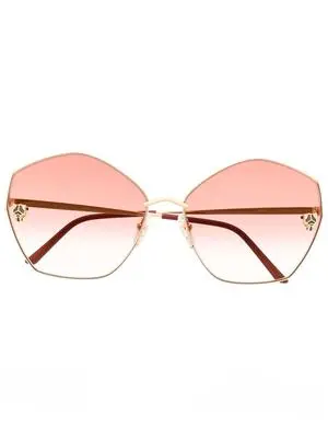 CARTIER Gradient Oversize-frame Sunglasses - Gold