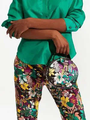 La DoubleJ Floral Print Round Clutch