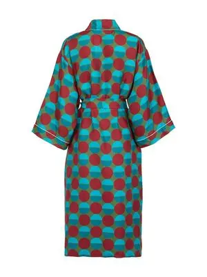La DoubleJ Geometric-print Silk Robe