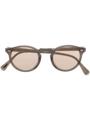 Oliver Spencer Gregory Round-frame Sunglasses - Brown