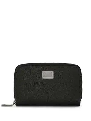 Dolce & Gabbana Logo-tag Leather Zip-around Wallet - Black