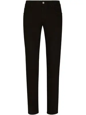 Dolce & Gabbana Logo-appliqué Skinny Jeans - Black