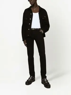 Dolce & Gabbana Logo-appliqué Skinny Jeans - Black