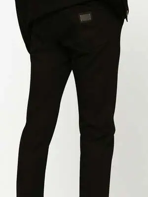 Dolce & Gabbana Logo-appliqué Skinny Jeans - Black