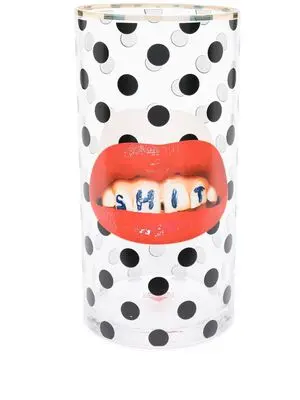 SELETTI Toiletpaper Lips-print Vase - Black