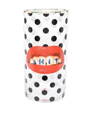 SELETTI Toiletpaper Lips-print Vase - Black