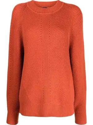 JOSEPH Crew-neck Knitted Sweater - Orange
