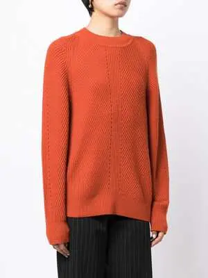 JOSEPH Crew-neck Knitted Sweater - Orange
