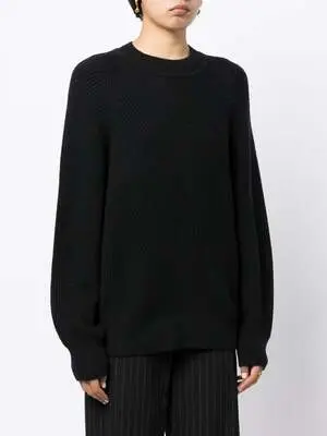 JOSEPH Crew-neck Knitted Sweater - Black