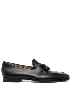 Magnanni Leather Tassel Loafers - Black