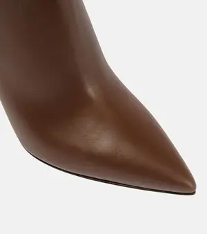 GIANVITO ROSSI Piper 85 Leather Ankle Boots - Brown