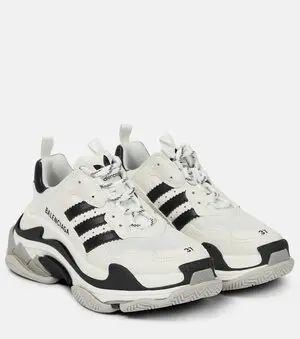 Balenciaga X Adidas Triple S Leather Sneakers