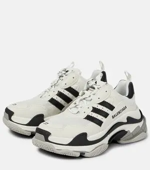 Balenciaga X Adidas Triple S Leather Sneakers