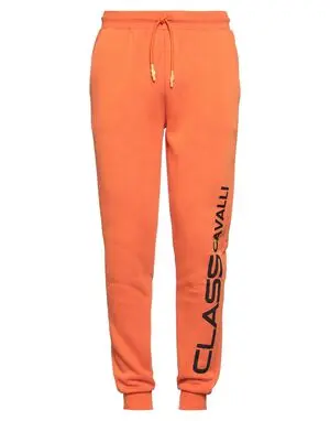 Roberto Cavalli Man Pants Black Size S Cotton, Polyester Orange