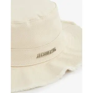 Jacquemus Le Bob Artichaut Bucket Hat With Neck-strap - Off White