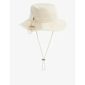 Jacquemus Le Bob Artichaut Bucket Hat With Neck-strap - Off White