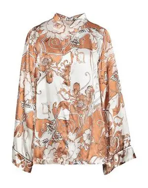 JUCCA Floral-print Satin Shirt - Brown
