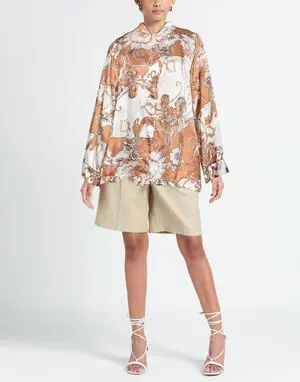 JUCCA Floral-print Satin Shirt - Brown