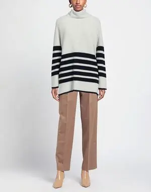 DANIELE FIESOLI Merino Wool Striped Turtleneck - Ivory