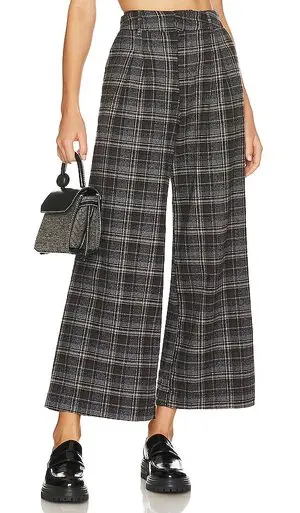 Nsf Santiago Mid Rise Wide Leg Pant In Charcoal