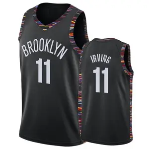 SHESHOW Men's Brooklyn Nets Kyrie Irving City Edition Jersey - Black
