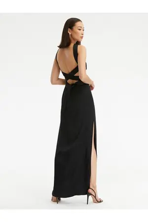 halter black tie dress Lady Black Tie - Pamela Halter Maxi Dress main image 0