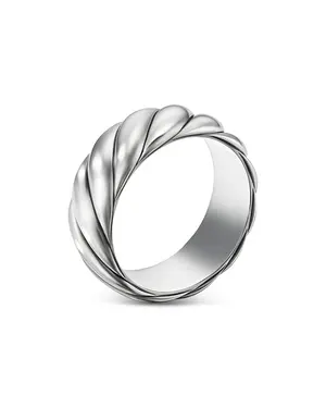 David Yurman Sterling Sculptured Cable Band Ring - Silver