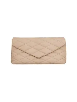 Saint Laurent Saint Laurent Cassandre Chain Wallet Dark Beige