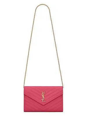 Saint Laurent Saint Laurent Cassandre Chain Wallet Fuchsia