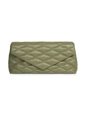 Saint Laurent Saint Laurent Cassandre Chain Wallet Light Sage