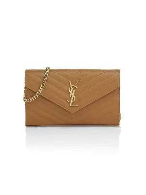 Saint Laurent Saint Laurent Cassandre Chain Wallet Naturel Dark